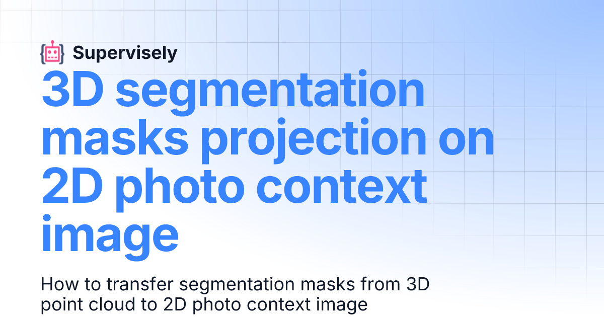 3D segmentation masks projection on 2D photo context image | Supervisely